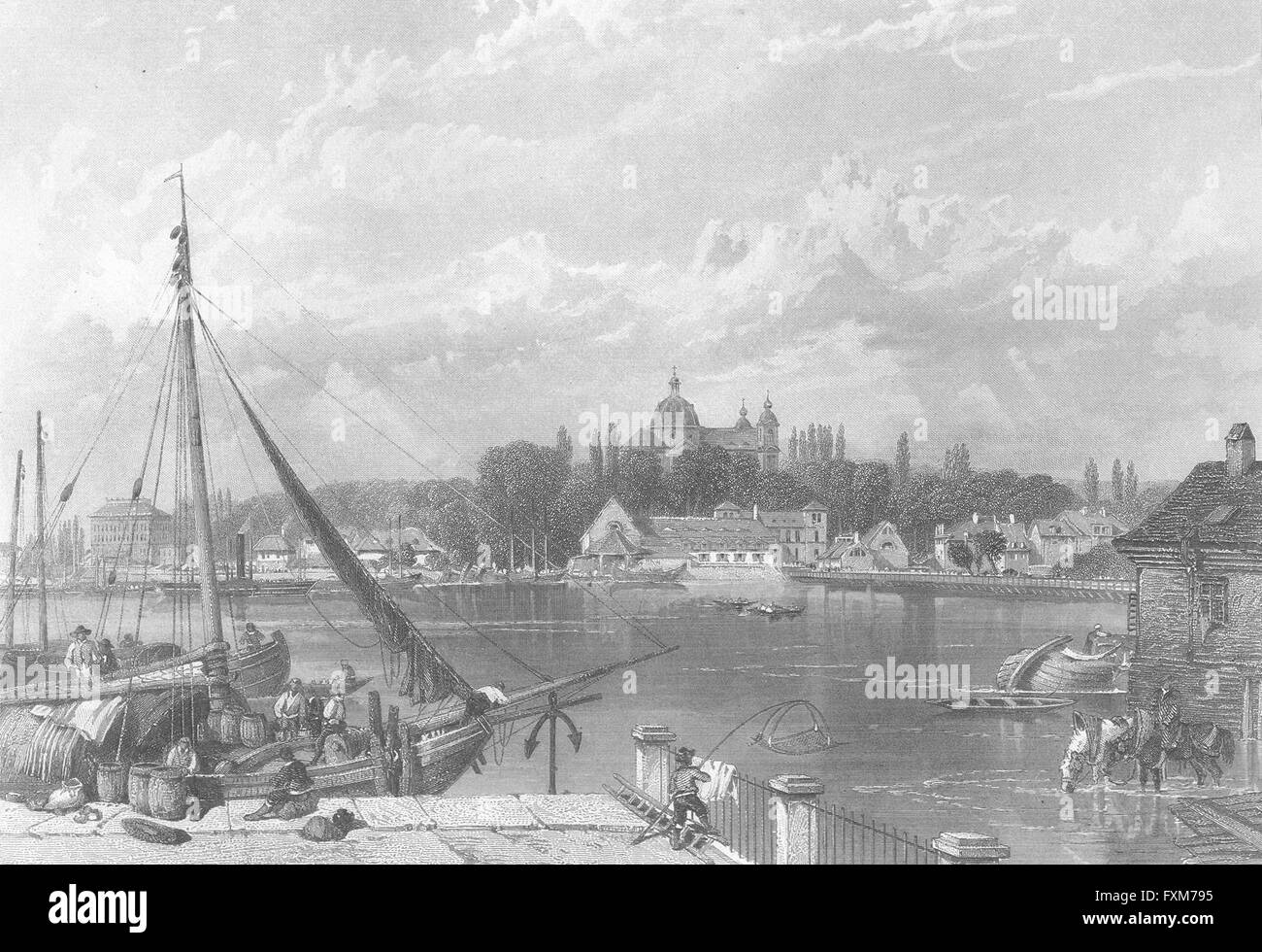 GERMANY: Mannheim: Roberts, antique print 1875 Stock Photo - Alamy