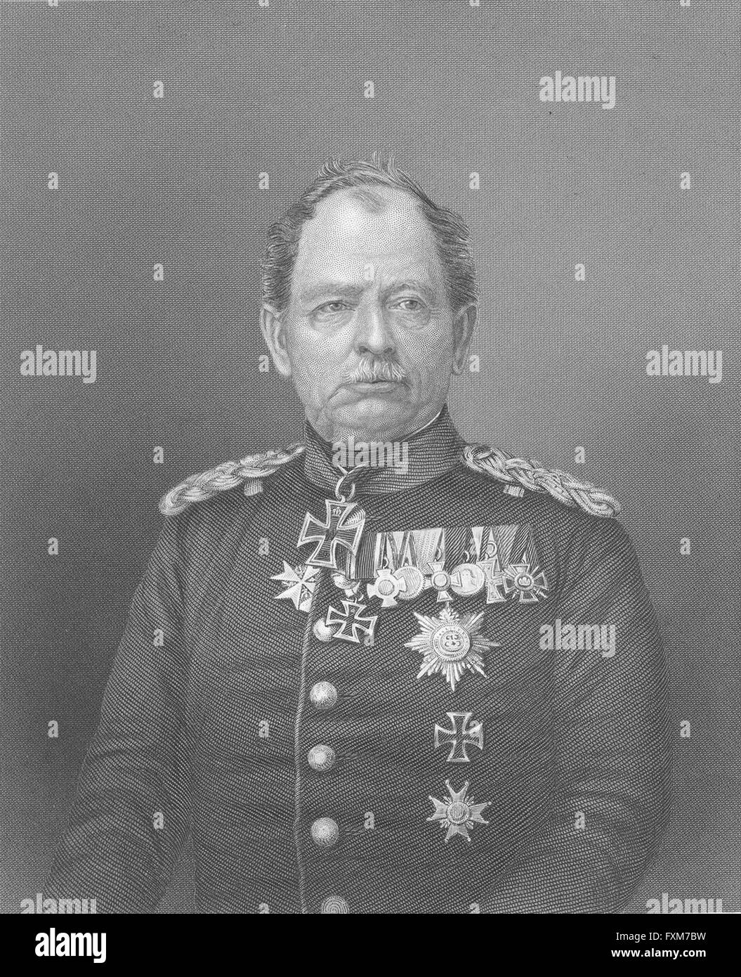 GERMANY: General Von Werder , antique print 1875 Stock Photo - Alamy