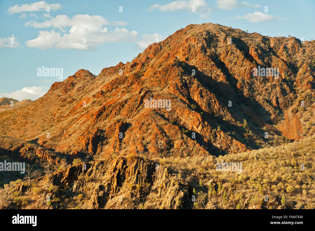 Evening sun on a peak in Gammon Ranges Stock Photo - Alamy