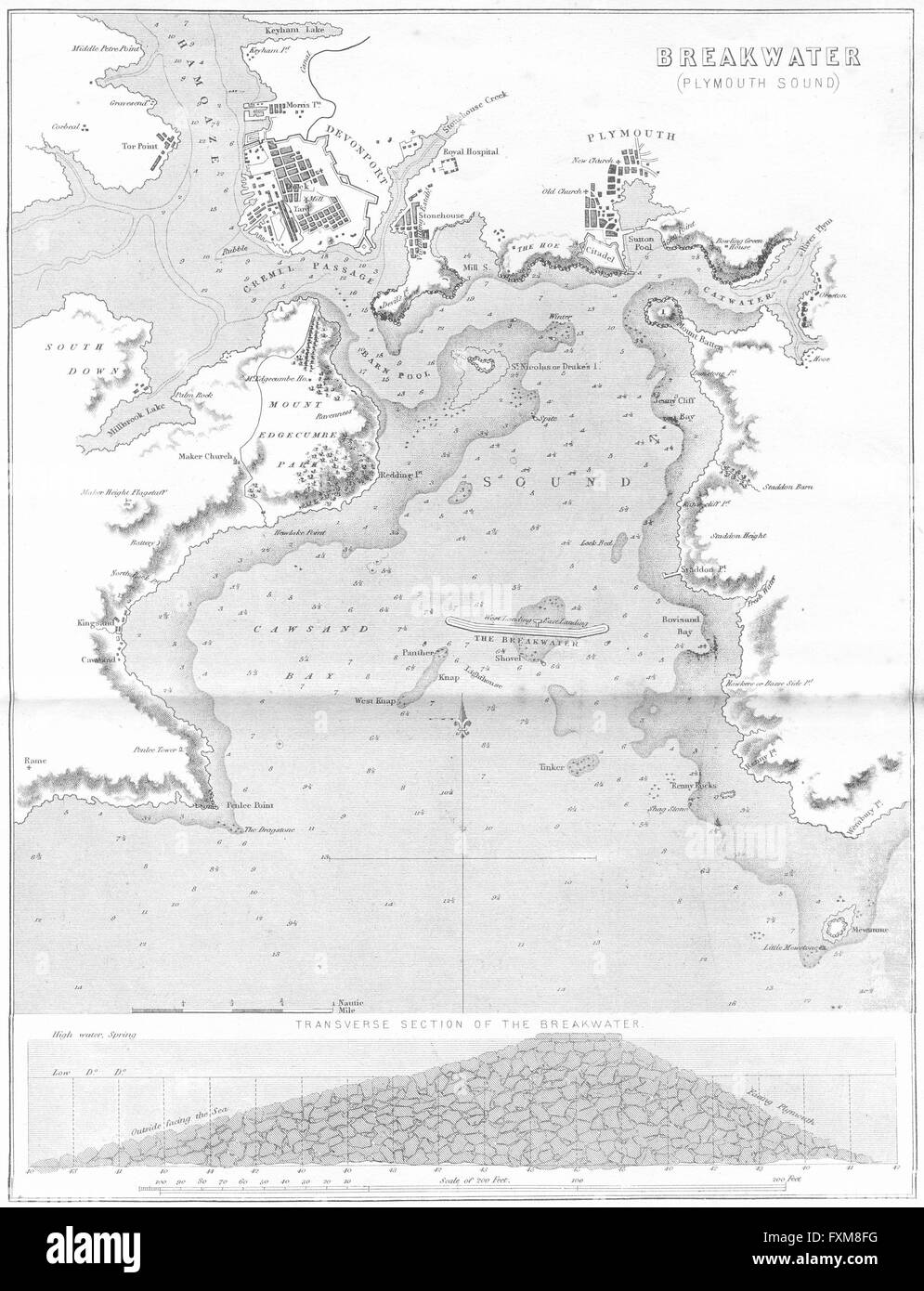 Plymouth sound map hi-res stock photography and images - Alamy