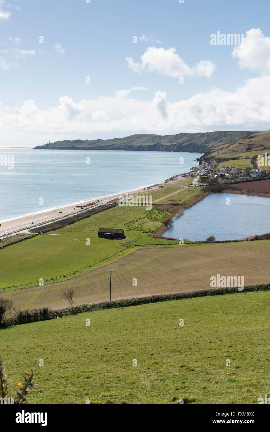 The coastal village of Beesands on the South Devon coast UK Stock Photo ...