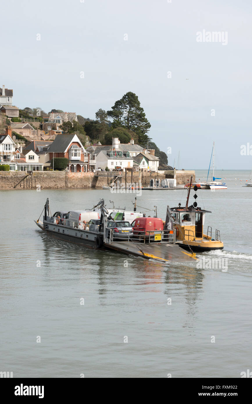 A Dartmouth to Kingswear lower Ferry in the River Dart off Dartmouth ...
