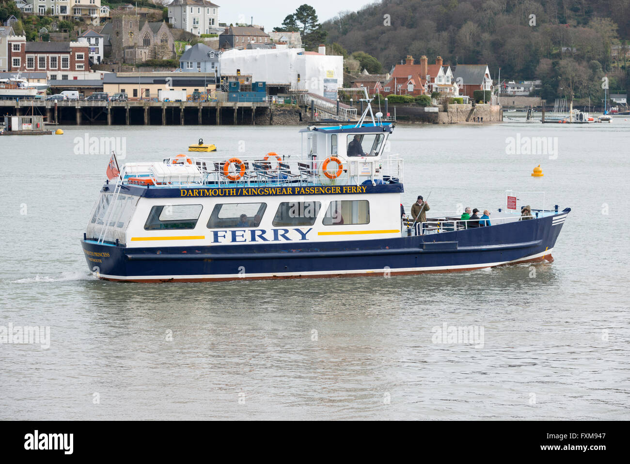 A Dartmouth to Kingswear Ferry in the River Dart off Dartmouth Devon UK ...