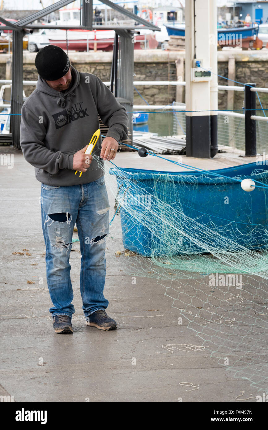 Commercial Fisherman Mending Nets High Resolution Stock Photography and ...