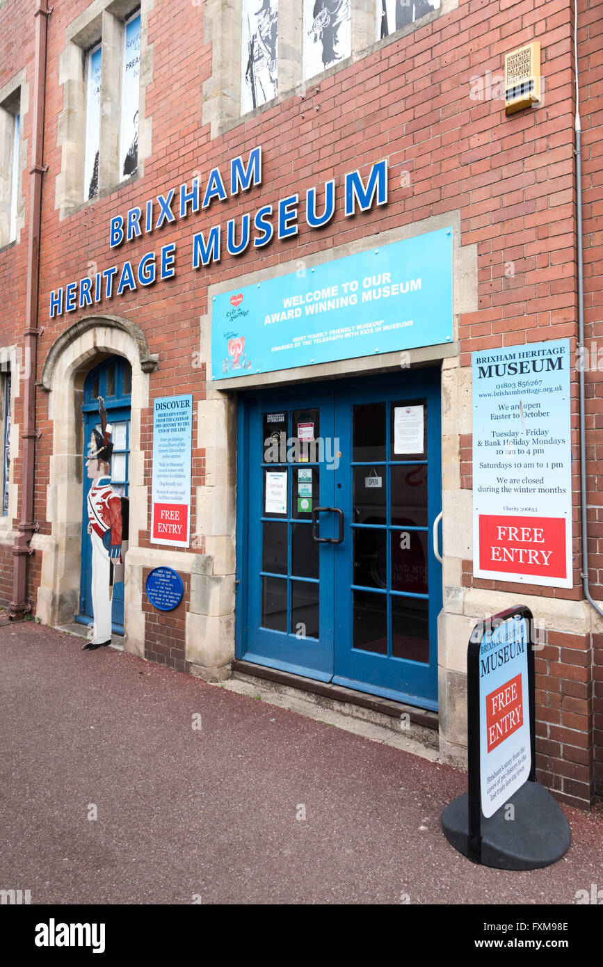 The Brixham Museum sign and building in Brixham Devon UK Stock Photo ...