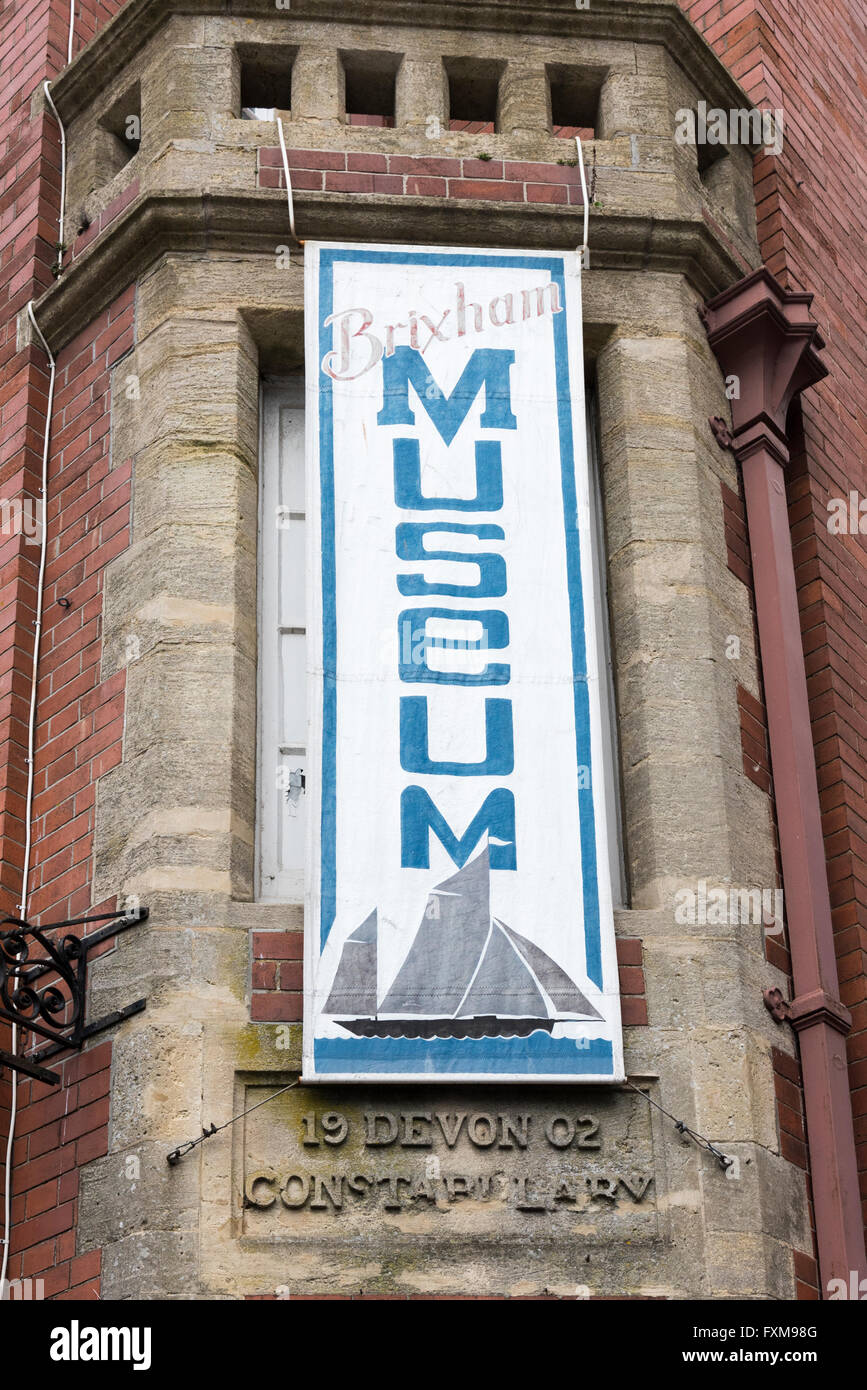 The Brixham Museum sign and building in Brixham Devon UK Stock Photo ...