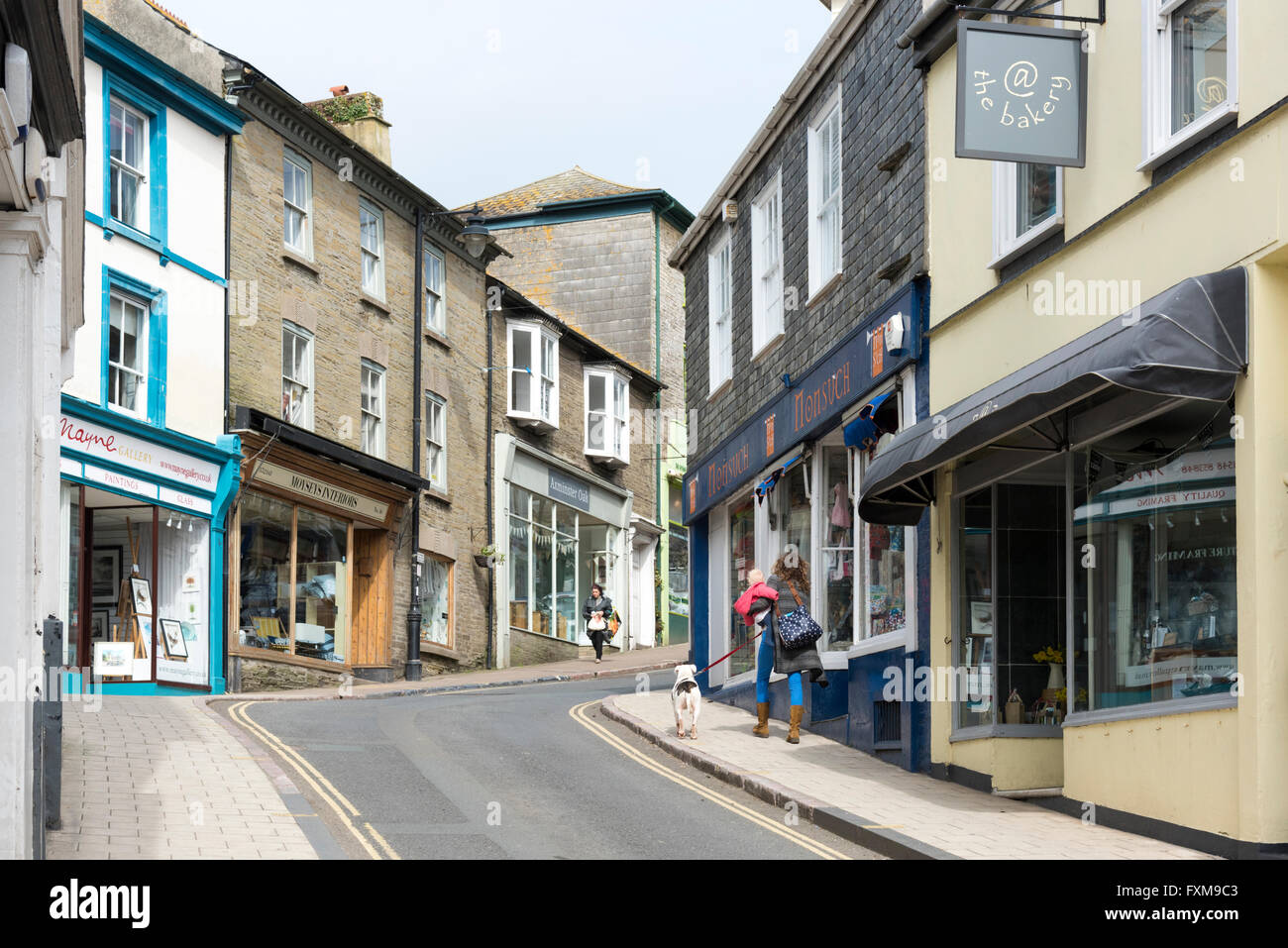 The Fore Street and shops in Kingsbridge Devon UK Stock Photo - Alamy