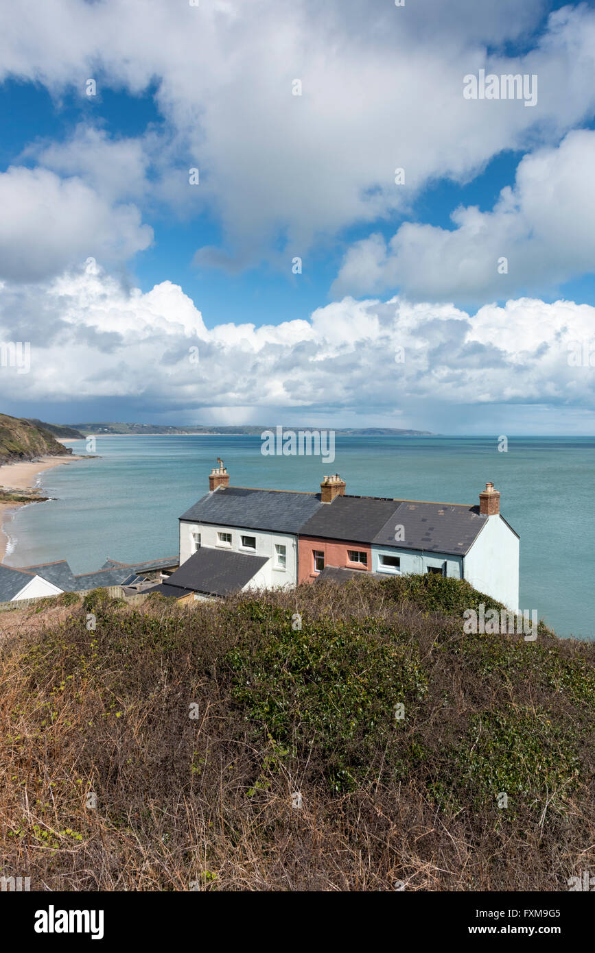 The coastal village of Beesands on the South Devon Coast UK Stock Photo ...