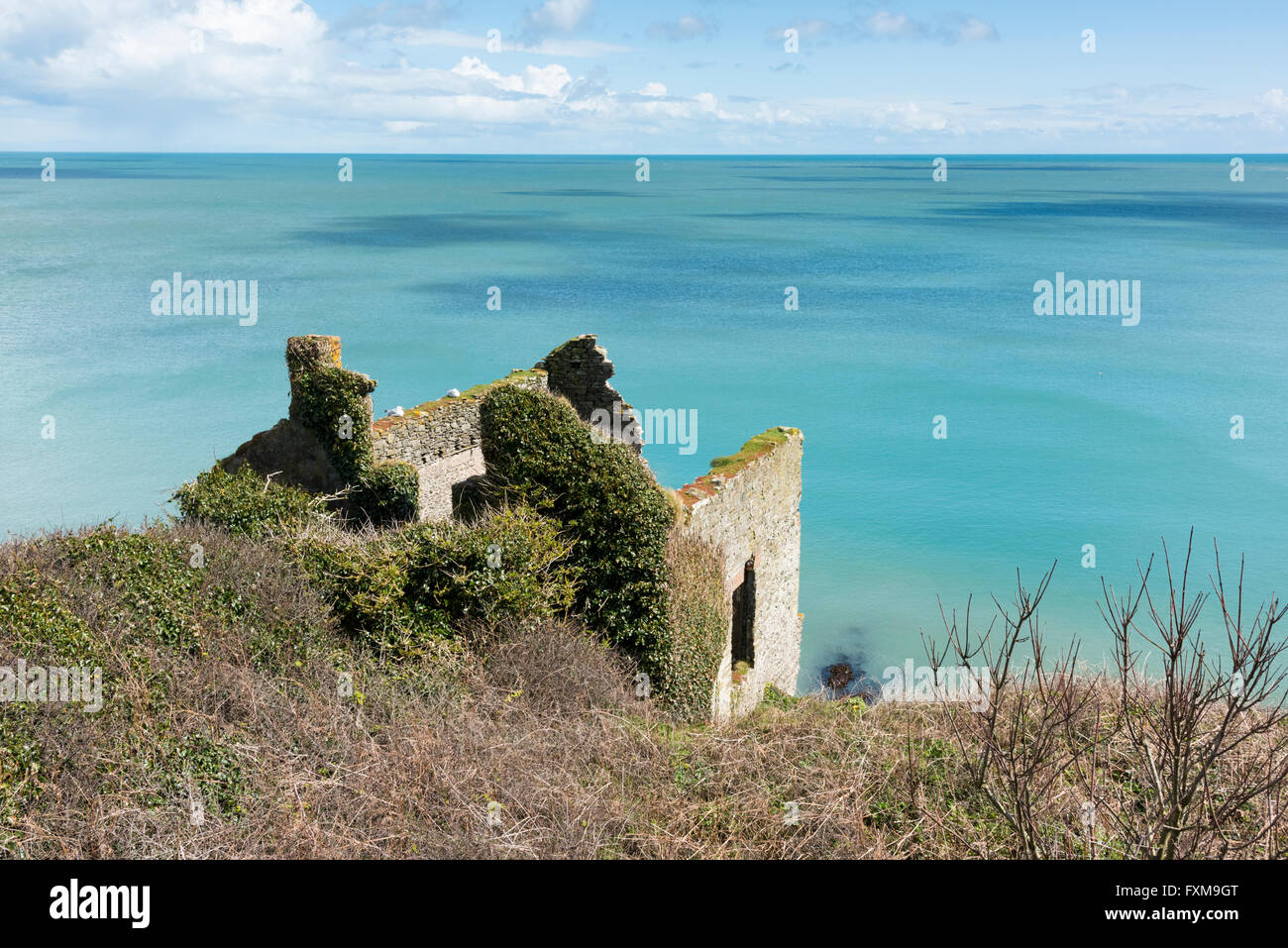The village of Hallsands on the south Devon coast UK where there has ...
