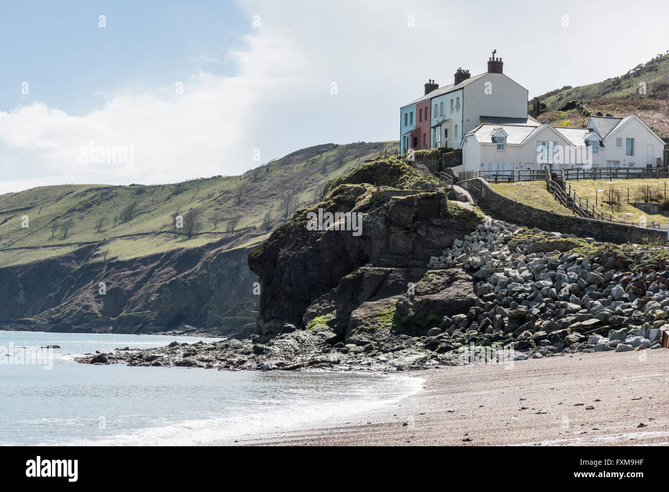 The village of Hallsands on the south Devon coast UK where there has ...
