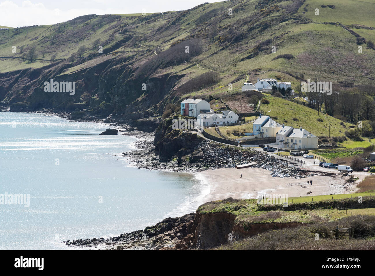 The village of Hallsands on the south Devon coast UK where there has ...