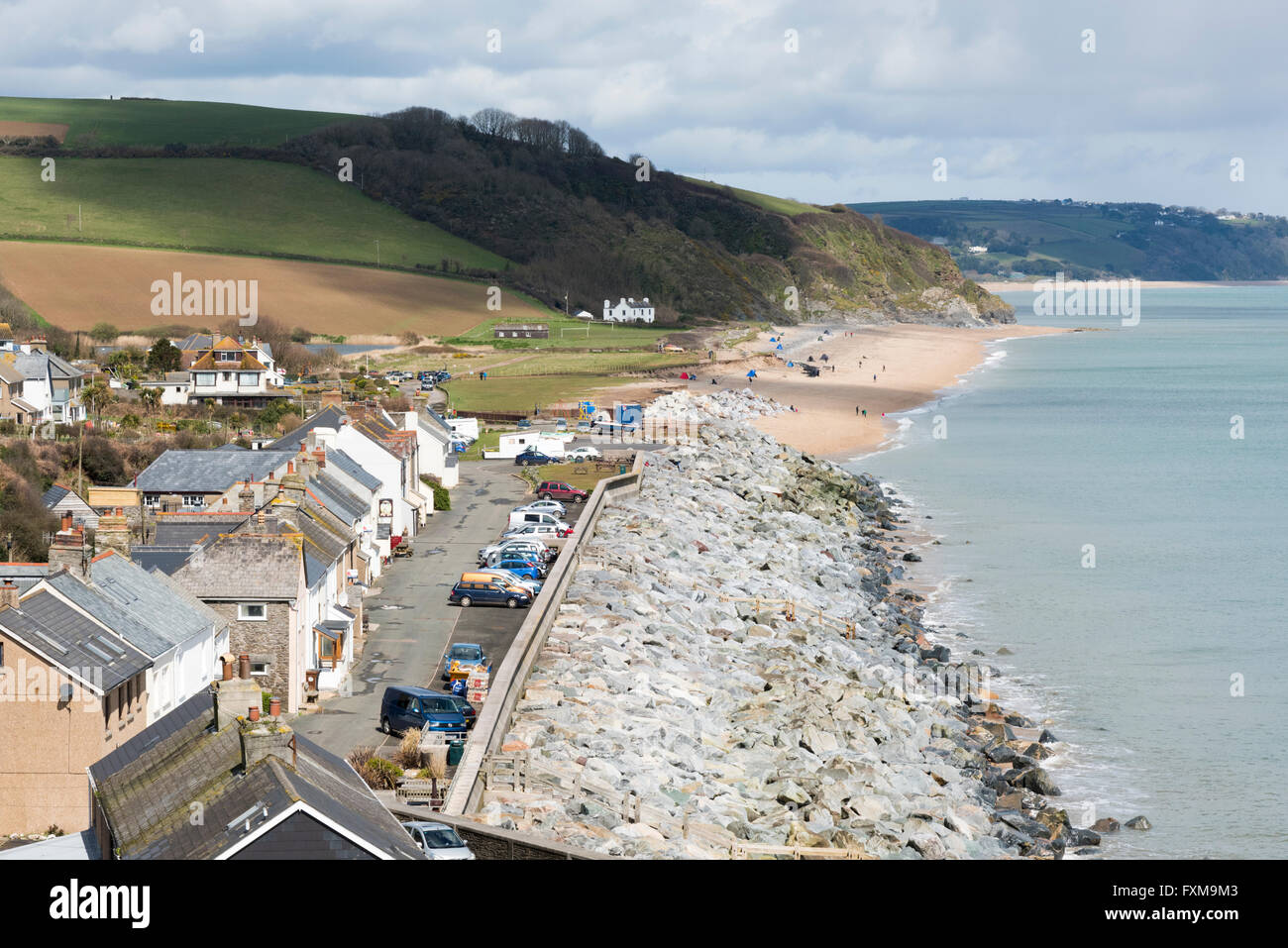 The coastal village of Beesands on the South Devon Coast UK Stock Photo ...