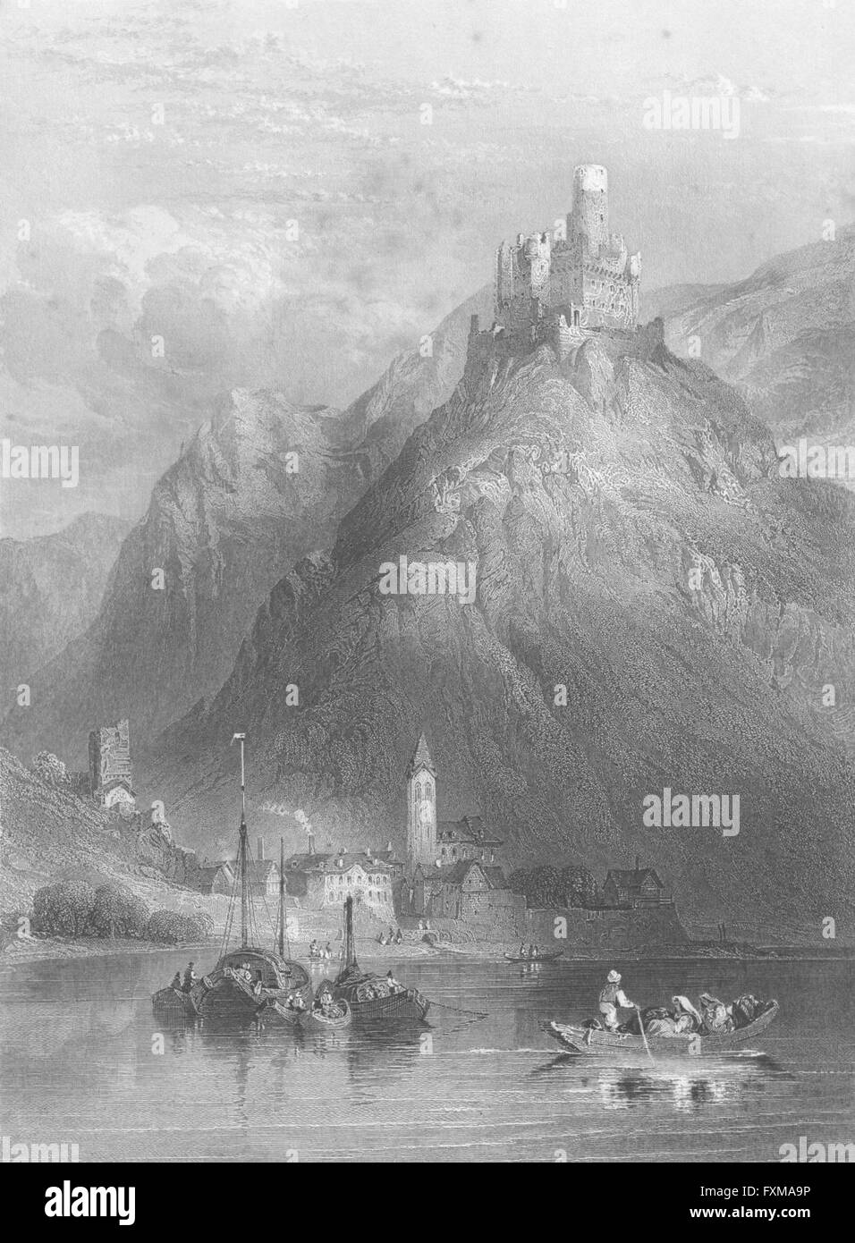 GERMANY: Thurmberg, Mouse, Rhine: Wright, antique print 1841 Stock ...