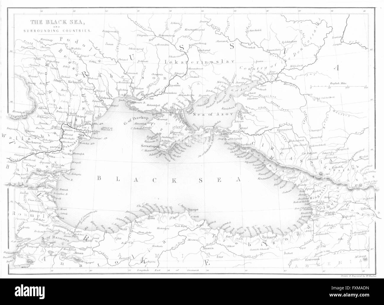 Black sea 19th century map hi-res stock photography and images - Alamy