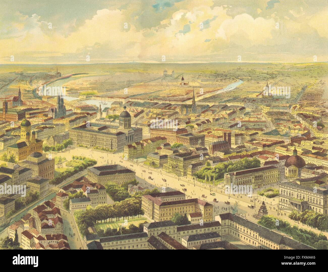 BERLIN: Walther Excellent large Chromolithograph, antique print 1880 ...