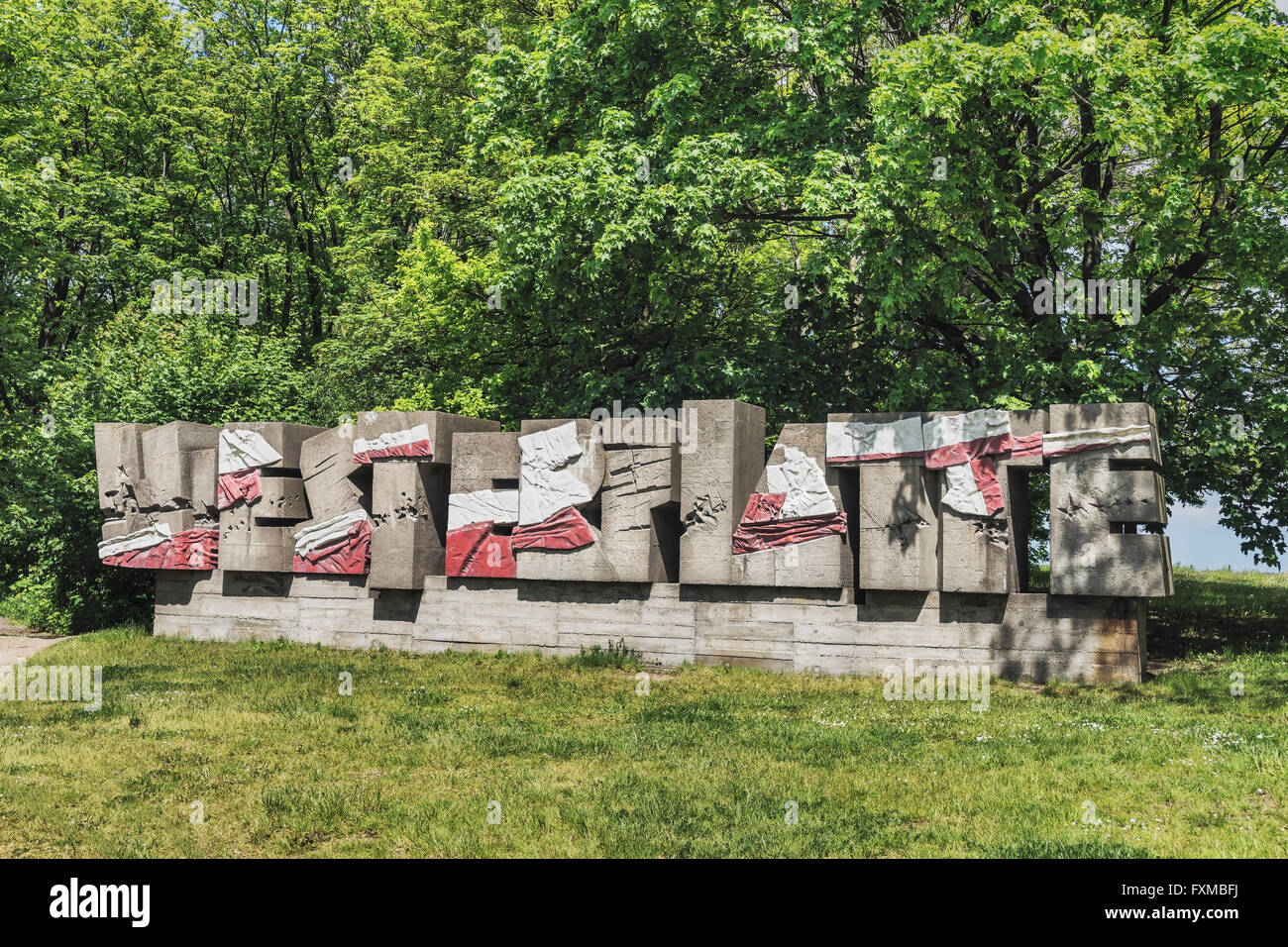 The lettering Westerplatte is located on the peninsula of the same name ...