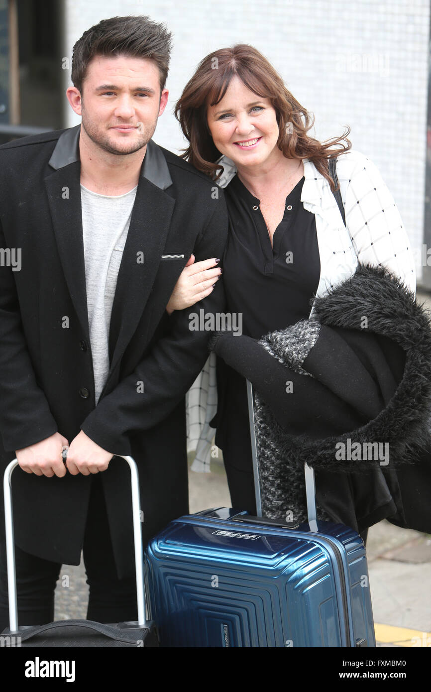 Coleen Nolan and her son Shane outside ITV Studios Featuring: Coleen ...