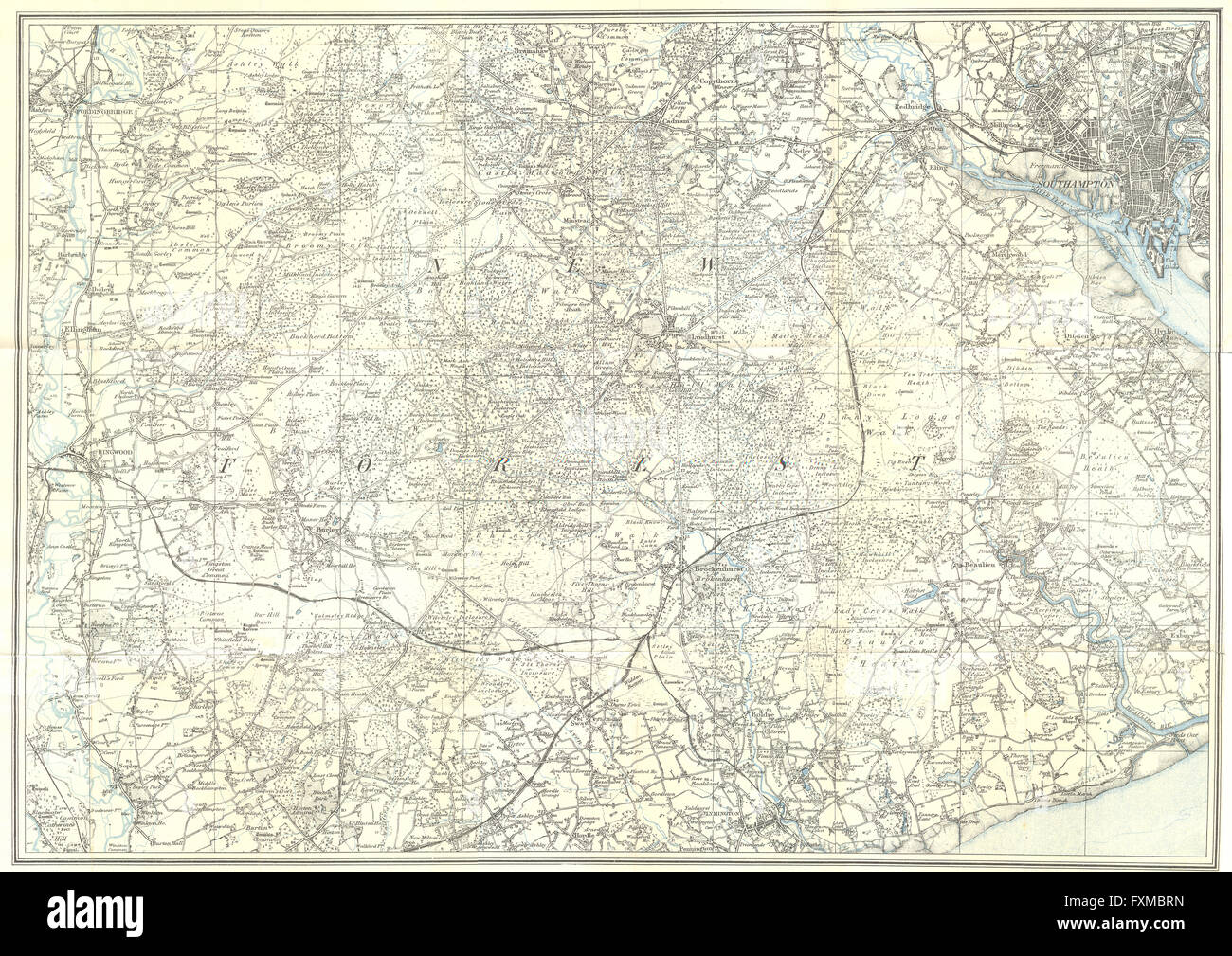 HANTS: The New Forest, 1930 vintage map Stock Photo - Alamy