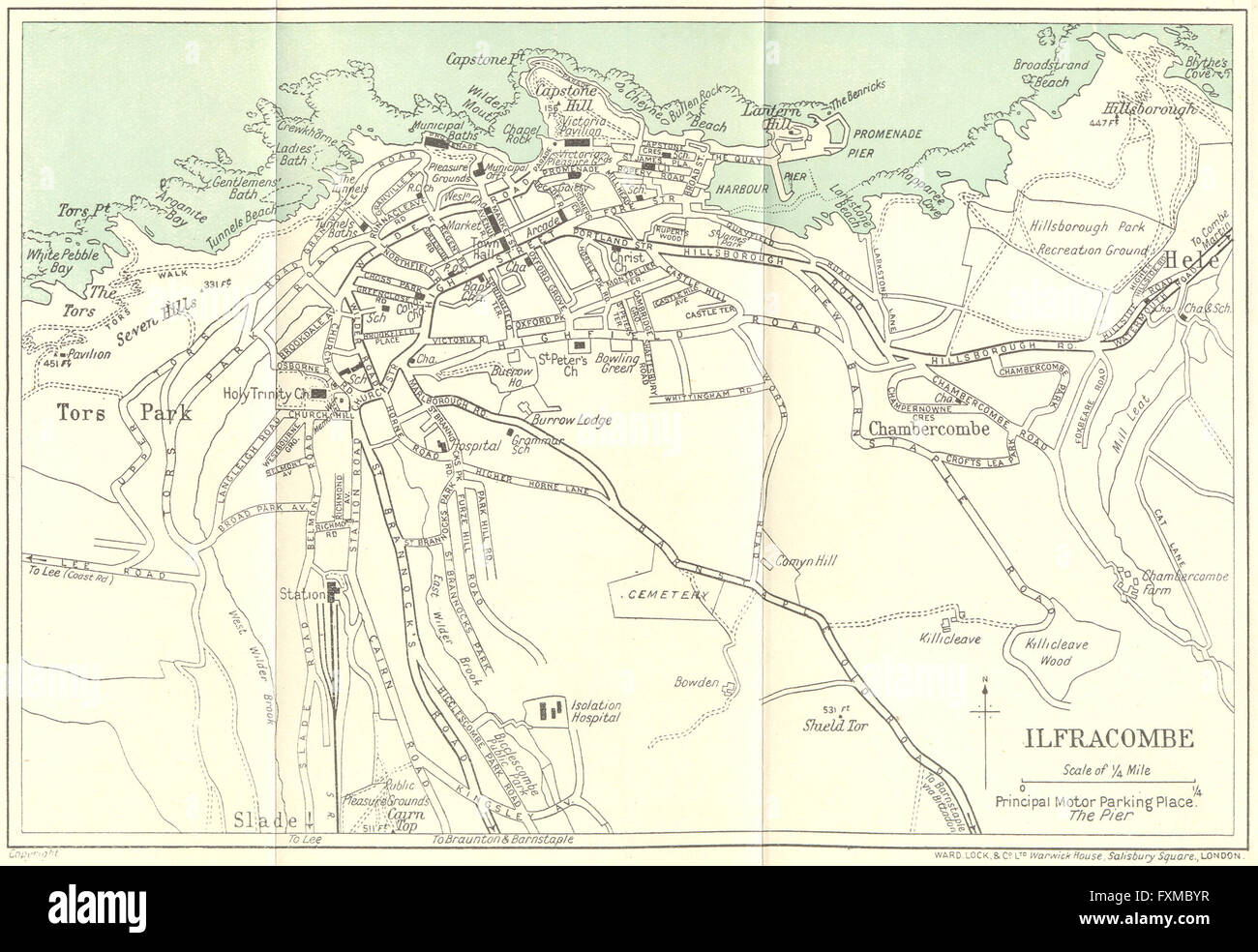 Map of ilfracombe hi-res stock photography and images - Alamy