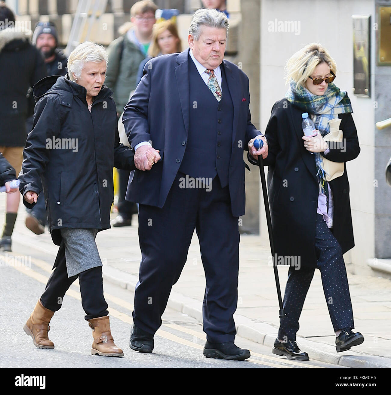 Robbie Coltrane, Julie Walters and Andrea Riseborough seen filming ...