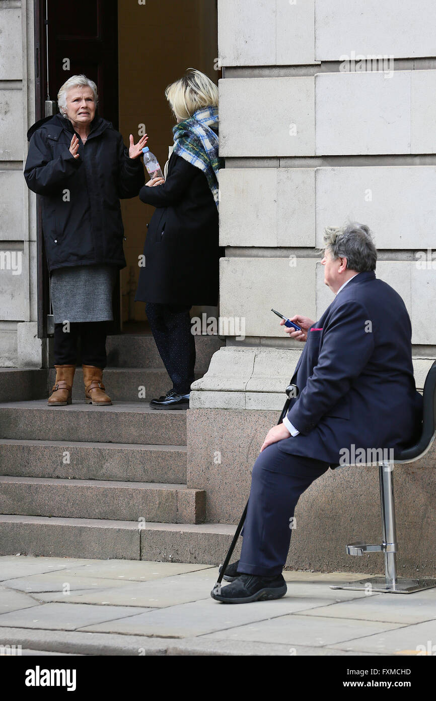 Robbie Coltrane, Julie Walters and Andrea Riseborough seen filming ...