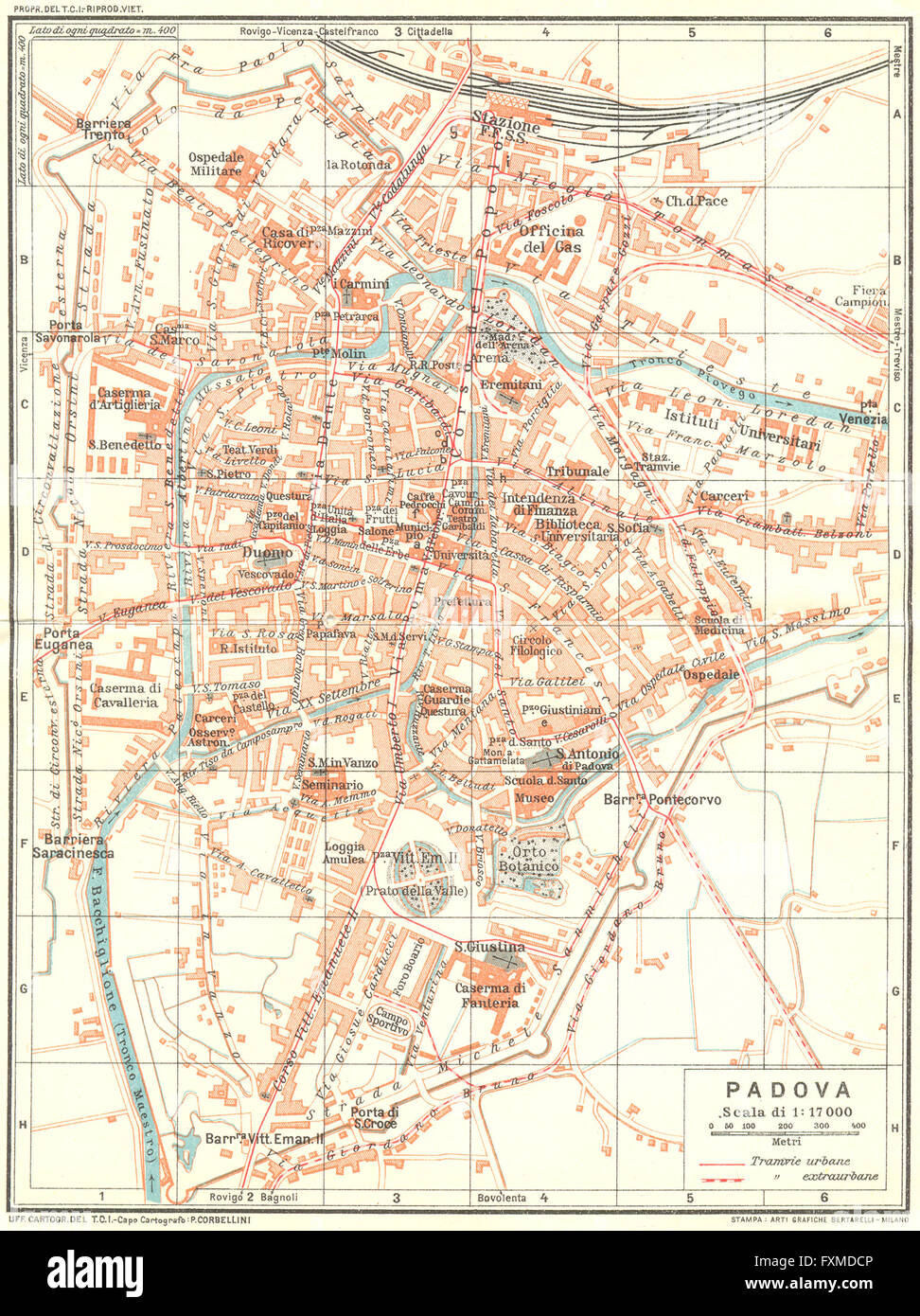 PADOVA. Vintage town city map plan. Italy, 1927 Stock Photo - Alamy PADOVA. Vintage town city map plan. Italy, 1927 Stock Photo - Alamy