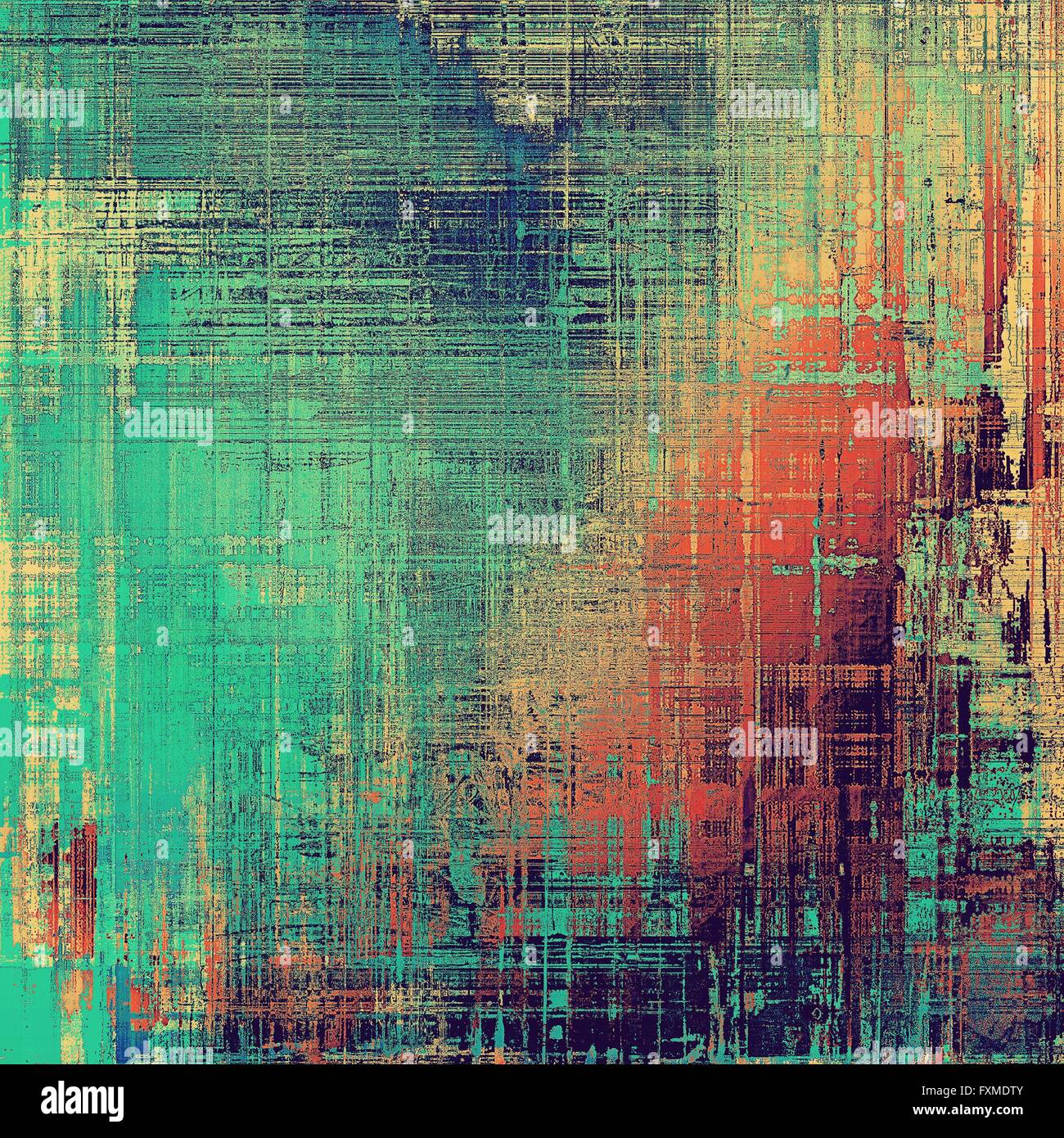 Retro background with vintage style design elements, scratched grunge ...