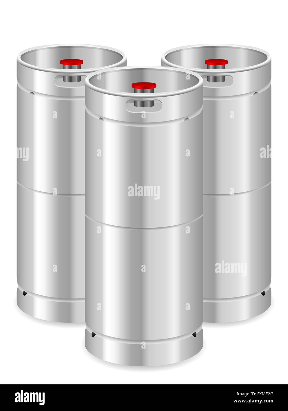 Beer kegs on a white background Stock Photo - Alamy
