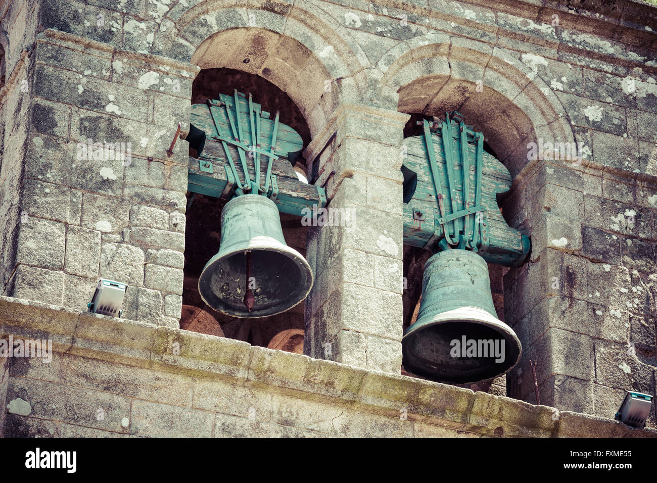 Two bells in a church Stock Photo - Alamy