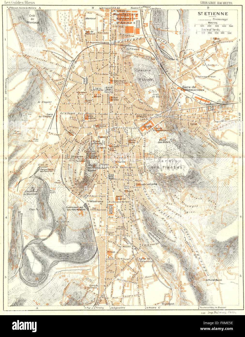 Map of st etienne hi-res stock photography and images - Alamy