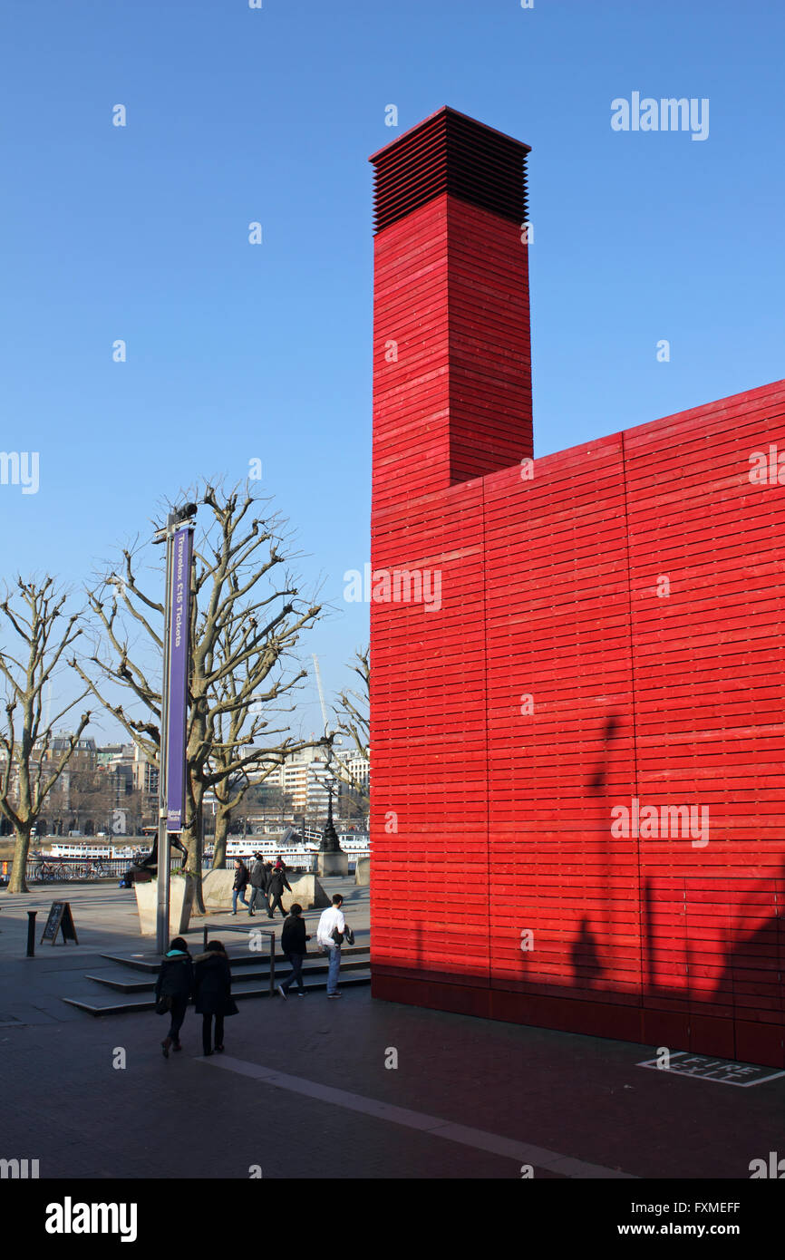 Red building on the Southbank London England UK Stock Photo - Alamy