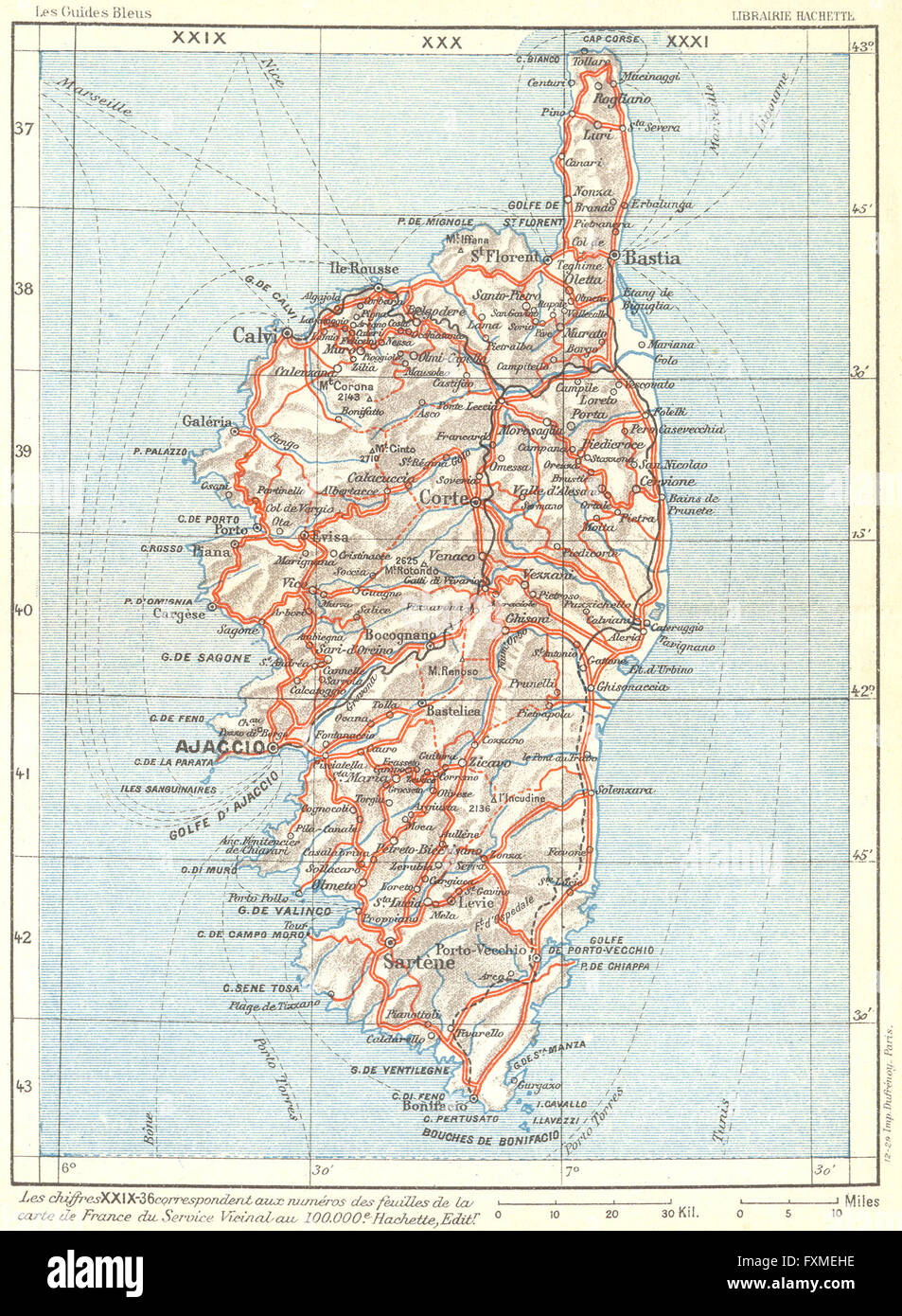 Ajaccio map hi-res stock photography and images - Alamy