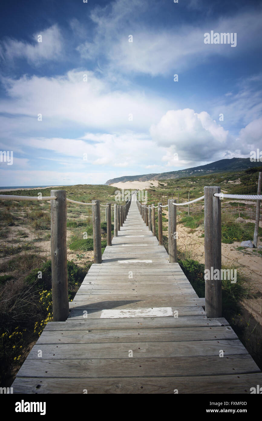 Beautiful view beach wooden path hi-res stock photography and images ...