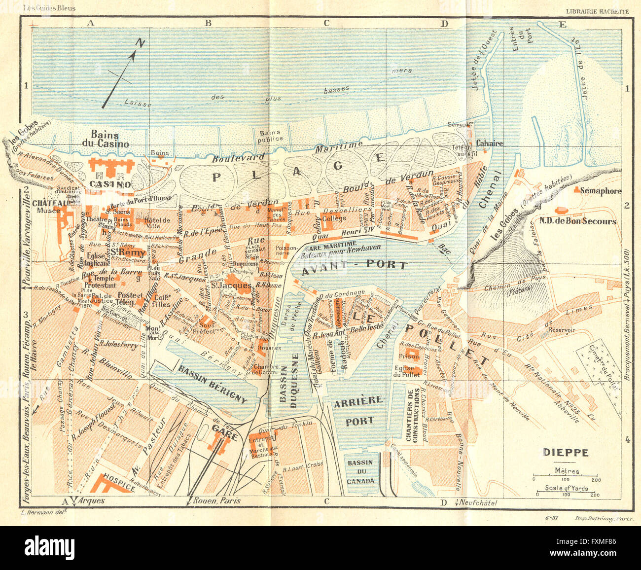 Map of dieppe hi-res stock photography and images - Alamy
