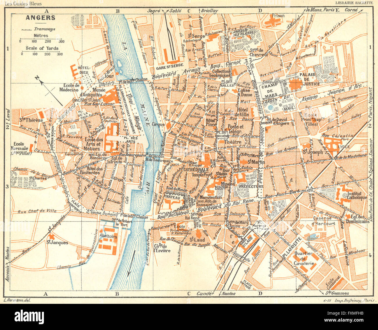Angers map hi-res stock photography and images - Alamy