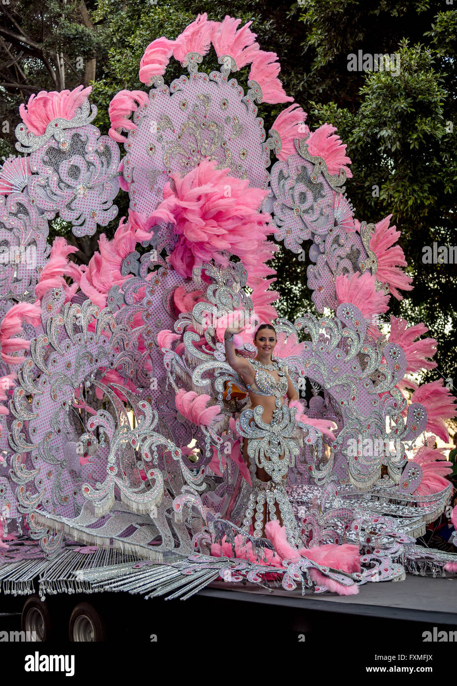 Carnival Queen on Richly Decorated Float, Carnival Parade, Santa Cruz ...