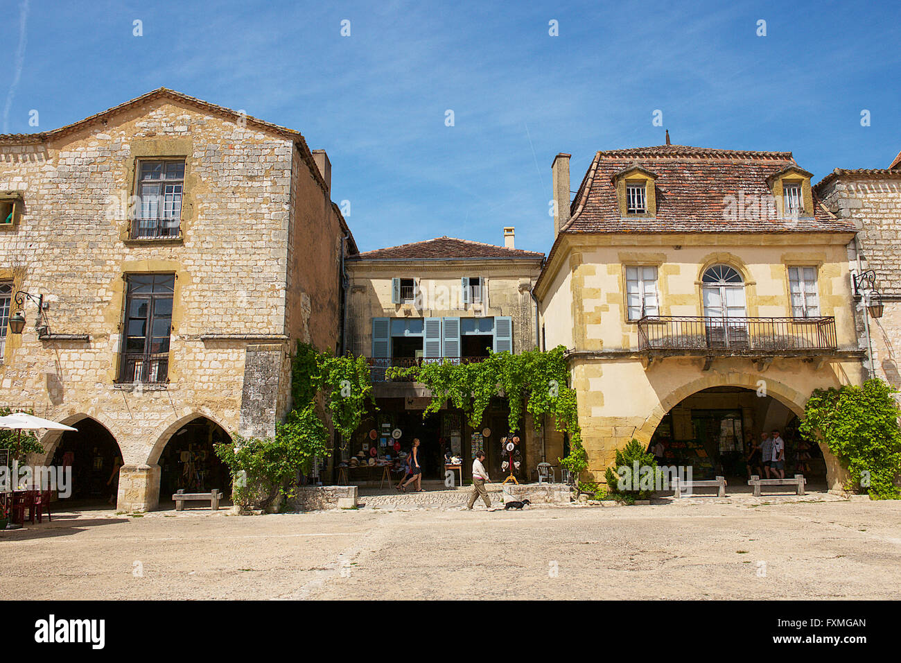 View of Monpazier, France Stock Photo - Alamy