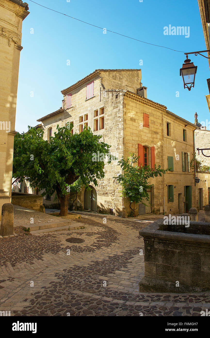 Street View of Uzes, France Stock Photo - Alamy