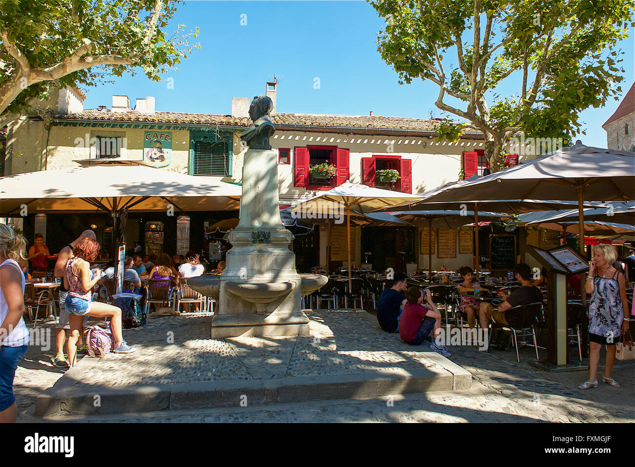 Place Marcou Square, Carcassonne, France Stock Photo - Alamy