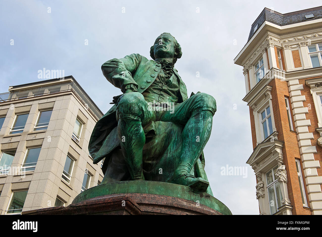 Statue of Gotthold Ephraim Lessing, Hamburg, Germany Stock Photo - Alamy