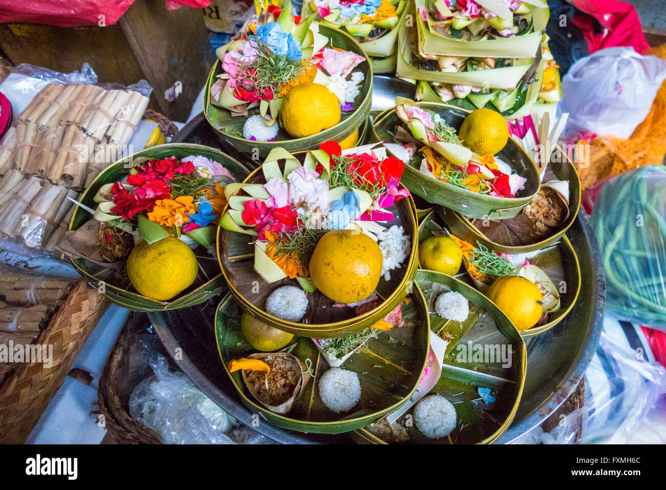 Traditional Balinese Offerings, Ubud, Bali, Indonesia Stock Photo - Alamy