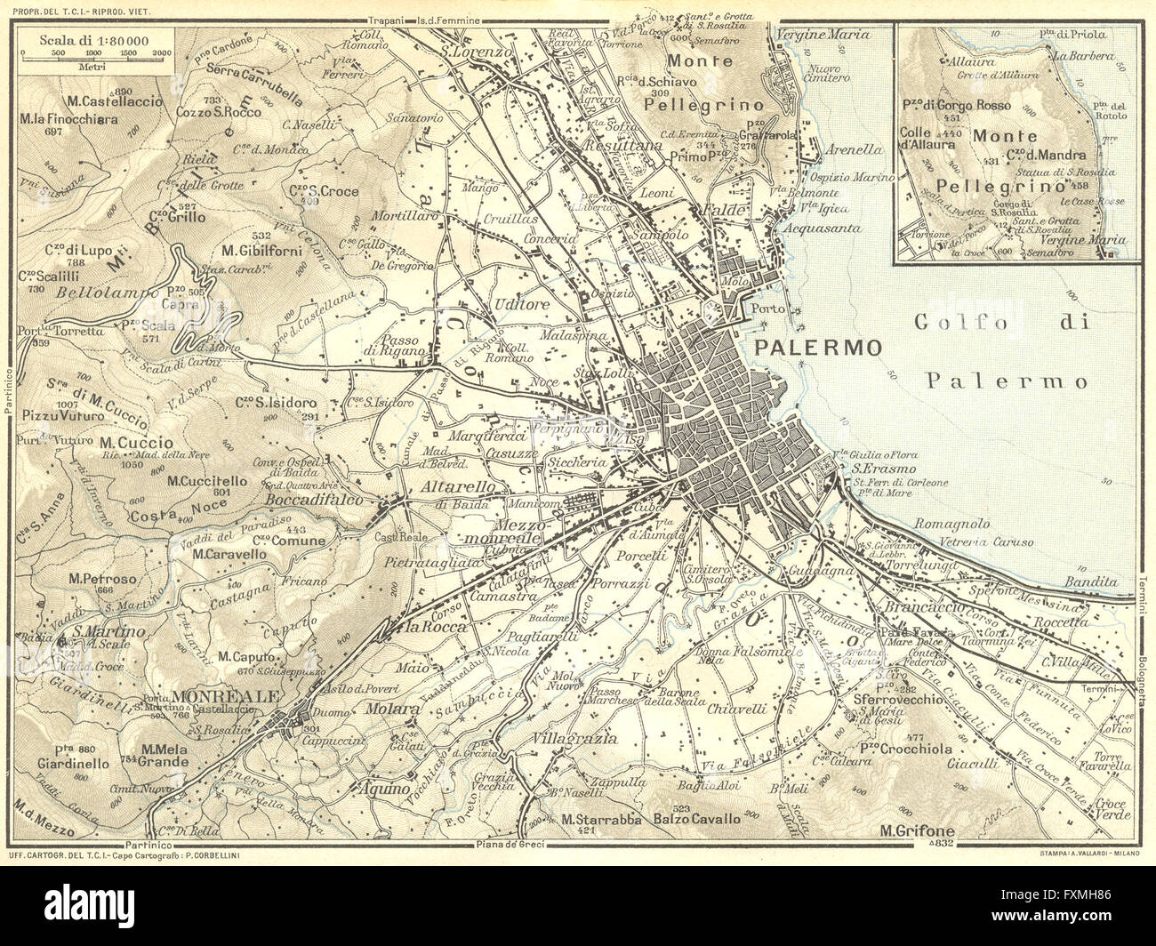 Palermo map hi-res stock photography and images - Alamy