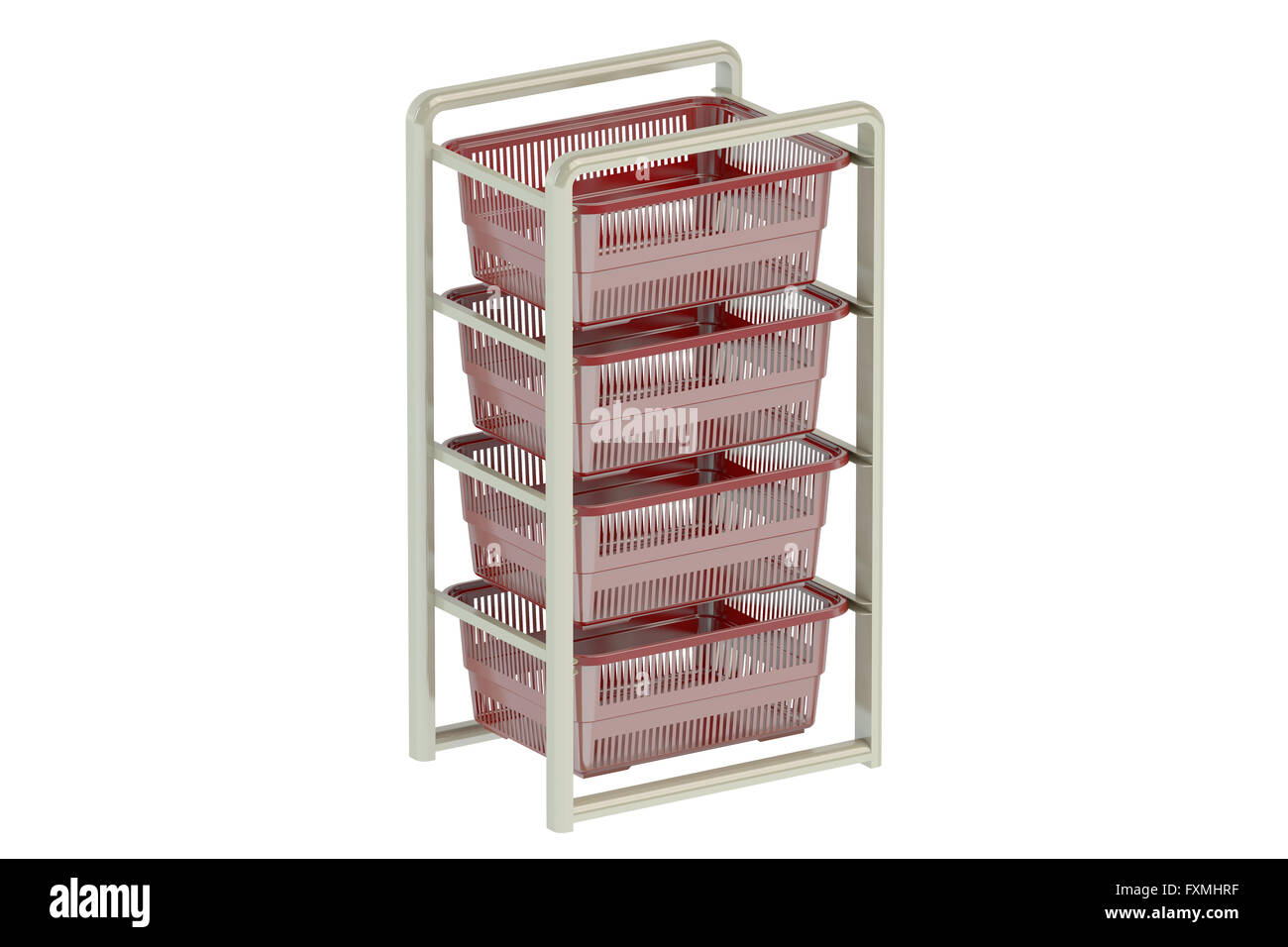 Storage Drawers with plastic boxes. 3D rendering Stock Photo - Alamy