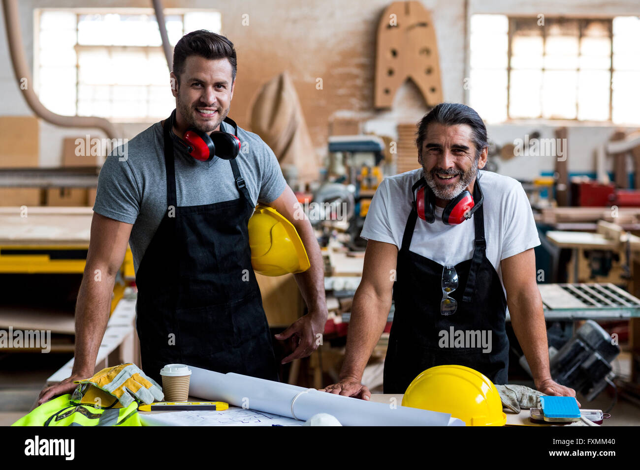 Portrait two carpenters in woodworking hi-res stock photography and ...