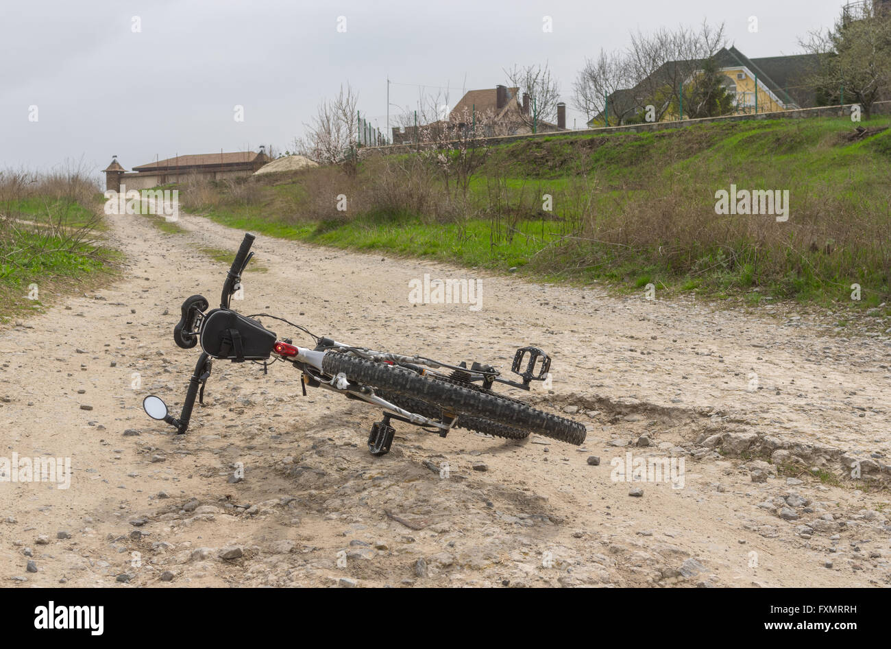Bike lying on a road hi-res stock photography and images - Alamy
