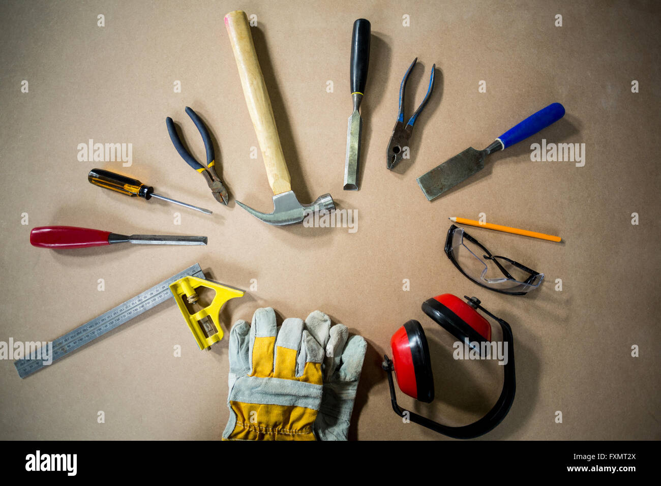 Tools on table Stock Photo - Alamy