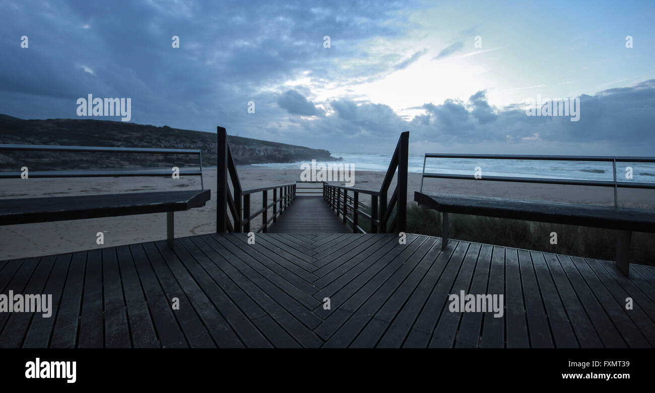 Boardwalk summer dune gangway portugal nature hi-res stock photography ...