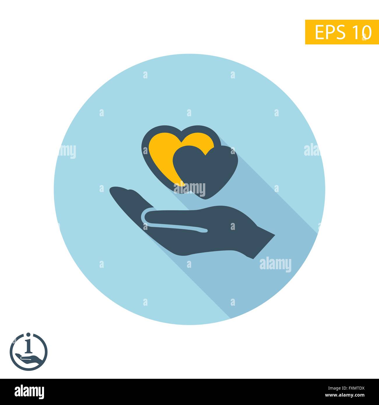 Pictograph of heart in hand Stock Vector Image & Art - Alamy