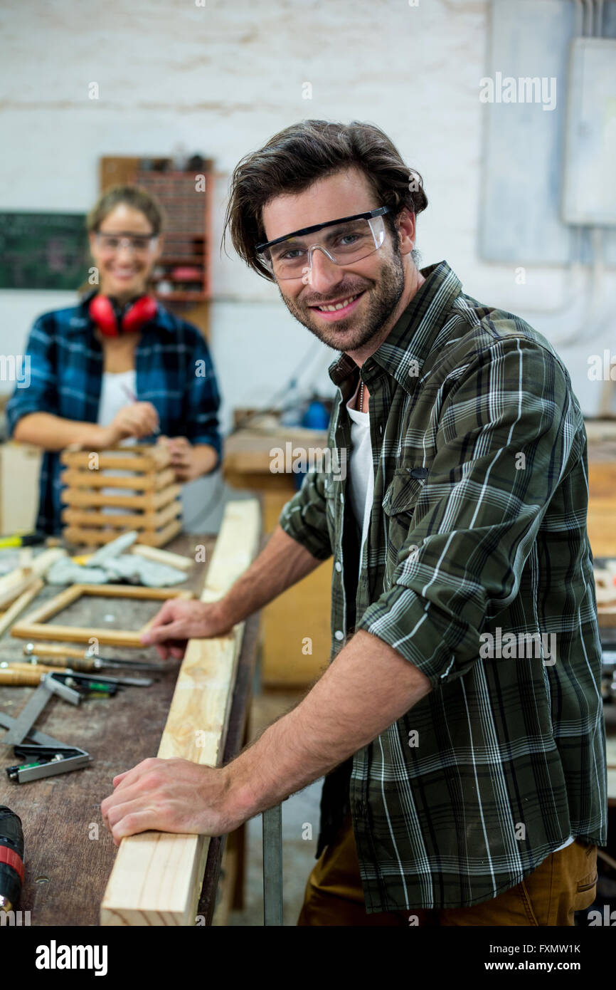 Portrait of male carpenter Stock Photo - Alamy