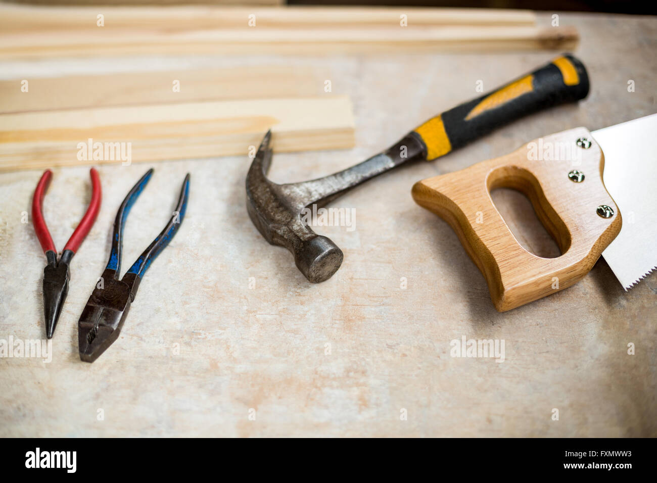 Tools on table Stock Photo - Alamy